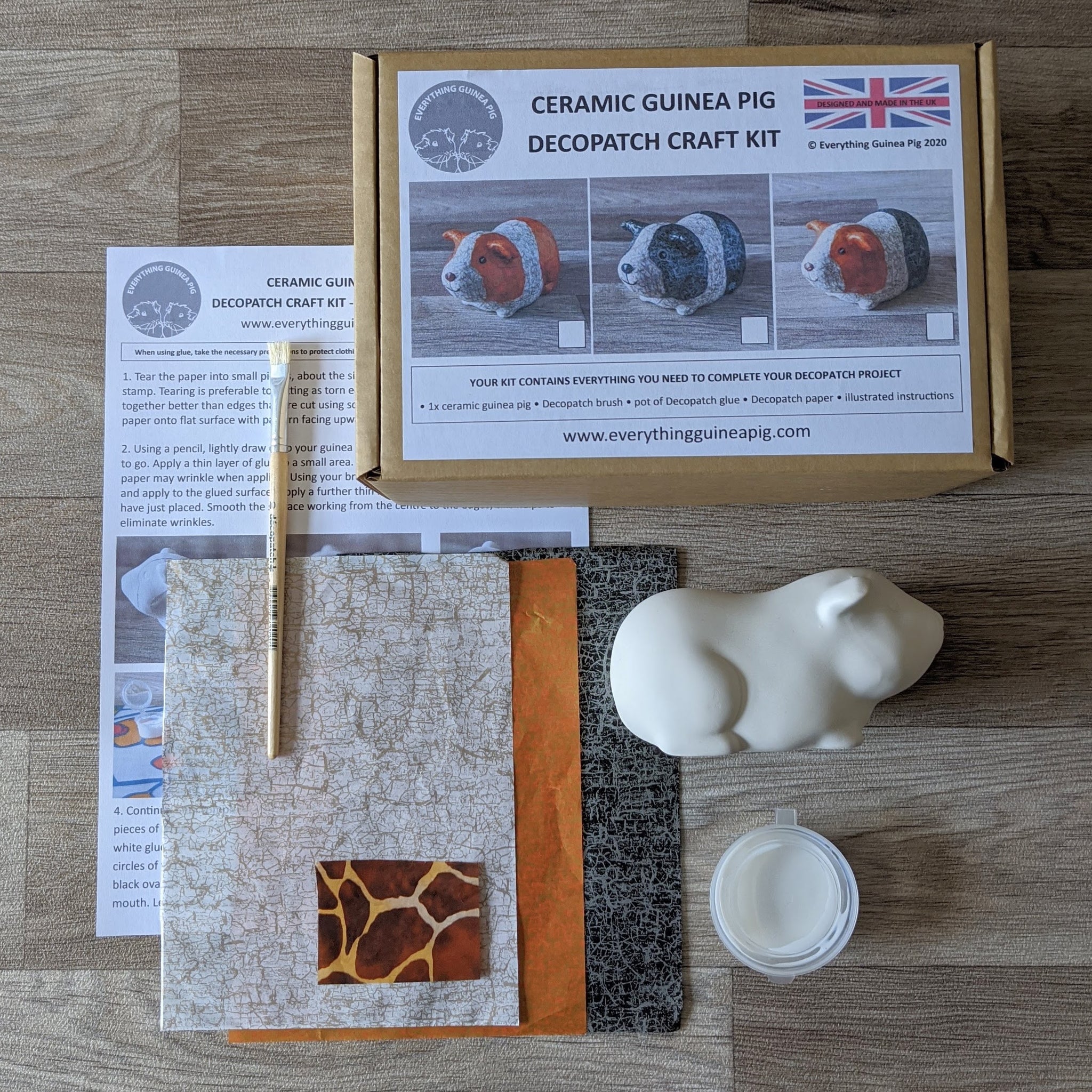 Decopatch a Ceramic Guinea Pig Craft Kit (Tricolour) – Everything ...